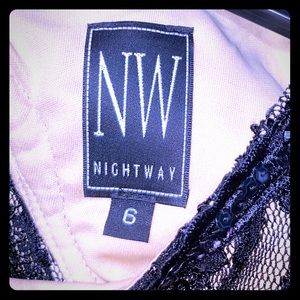 Night Way Collections | Dresses | Nightway Black Lace Sequin Dress ...